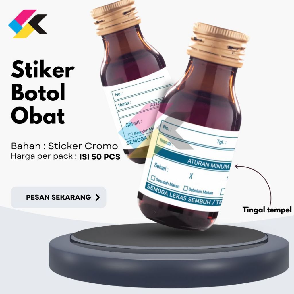 Jual ( Isi 50 ) Stiker Sirup / Etiket Obat / Stiker Lebel Sirup / Lebel ...