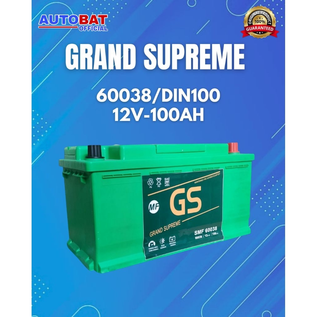Jual AkI Mobil Grand Supreme Tanpa Dus 60038 12V 100AH BMW MERCY ...