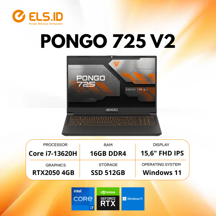 Jual Axioo Pongo 725 V2 Intel Core i7-13620H 16GB SSD 512GB 15.6 ...