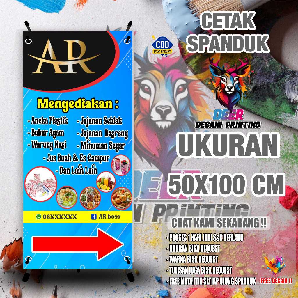Jual Cetak Spanduk Cetak Banner AR TOKO PLASTIK A Costom Desain ...