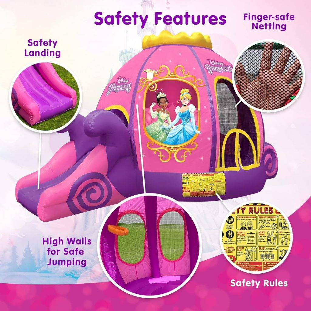 Jual Disney Princess Carriage Inflatable Pink Bounce House with Slide ...