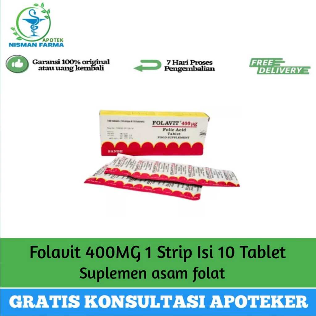 Jual FOLAVIT 400MG STRIP ISI 10 TABLET / SUPLEMEN ASAM FOLAT | Shopee ...