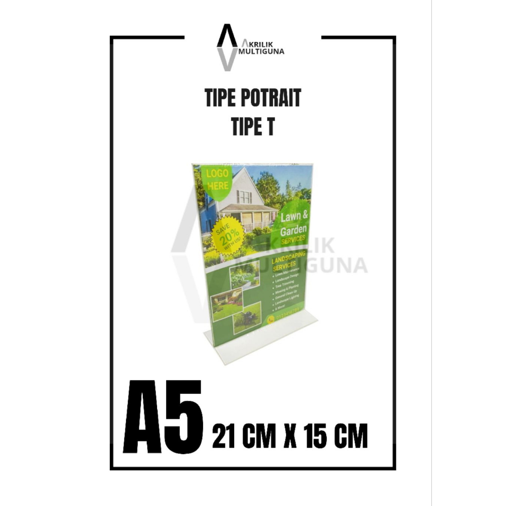 Jual Tempat Brosur Display Menu Standing Akrilik Ackrylic Ukuran A5 ...