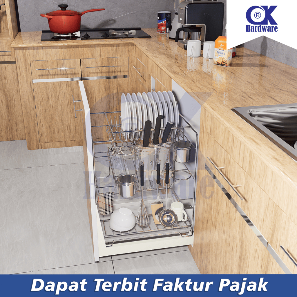 Jual Rak Piring Rak Botol Talenan Drawer Basket OK 025 E for Kitchen ...