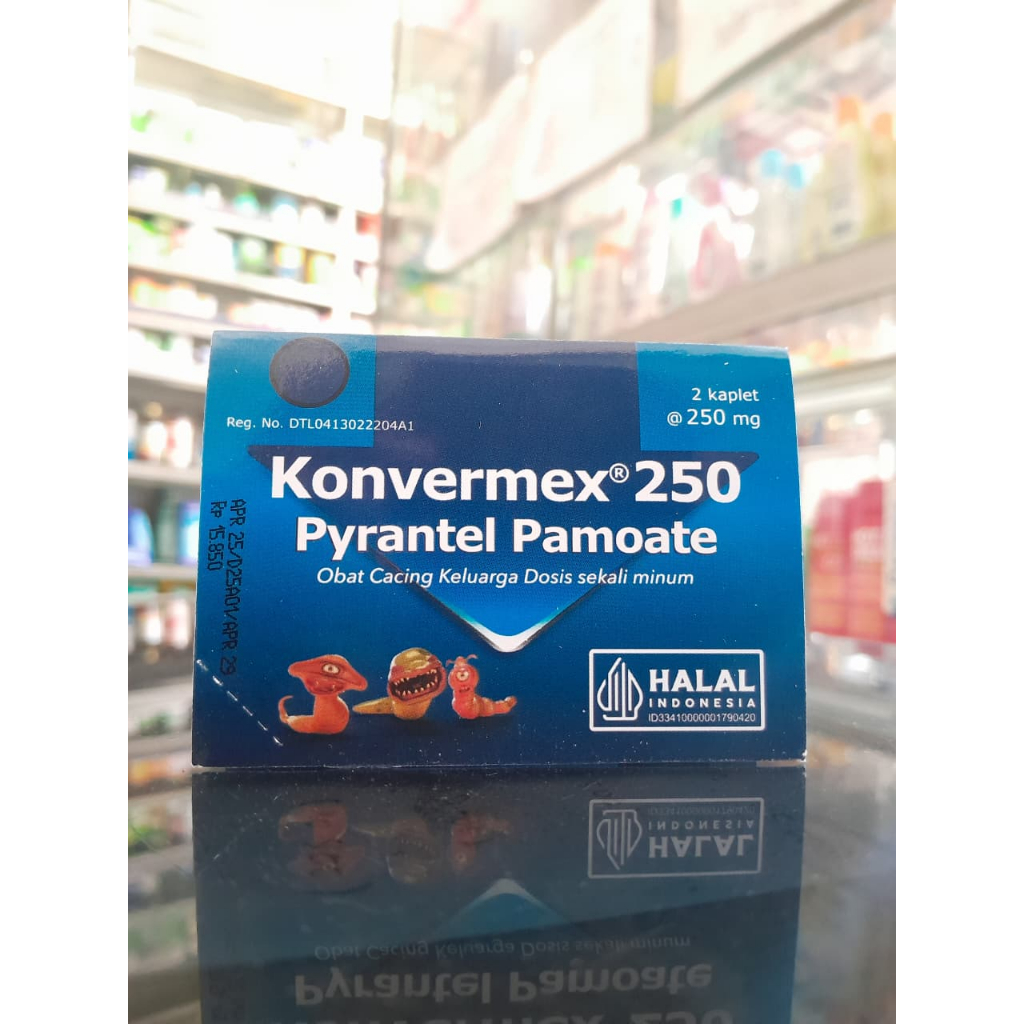 Jual KONVERMEX 250 TABLET 1 AMPLOP ISI 2 TABLET obat cacing konvermex ...