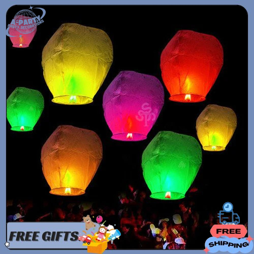 Jual Lampion Terbang Flying Sky Lanterns Lentera Terbang Warna Warni ...