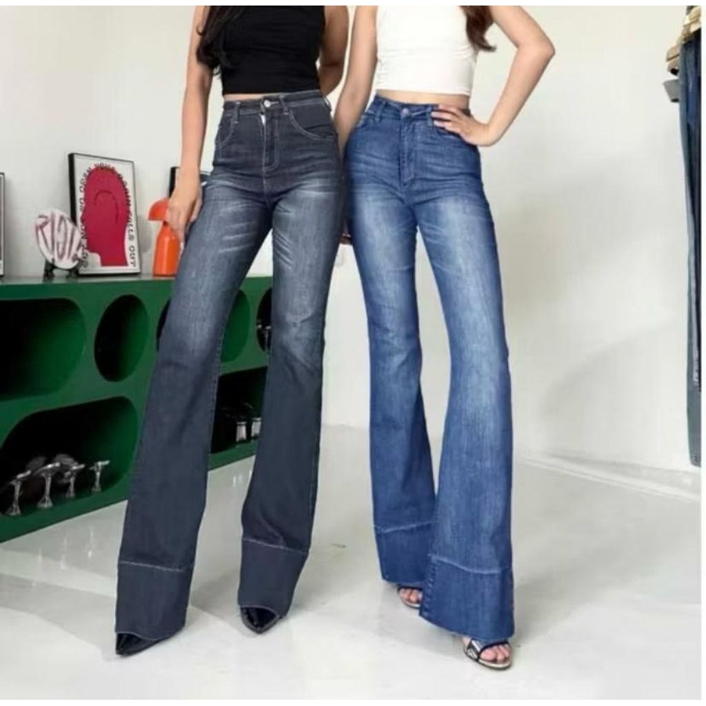 Jual cutbray jeans lipat lebar premium celana cutbray wanita retro ...