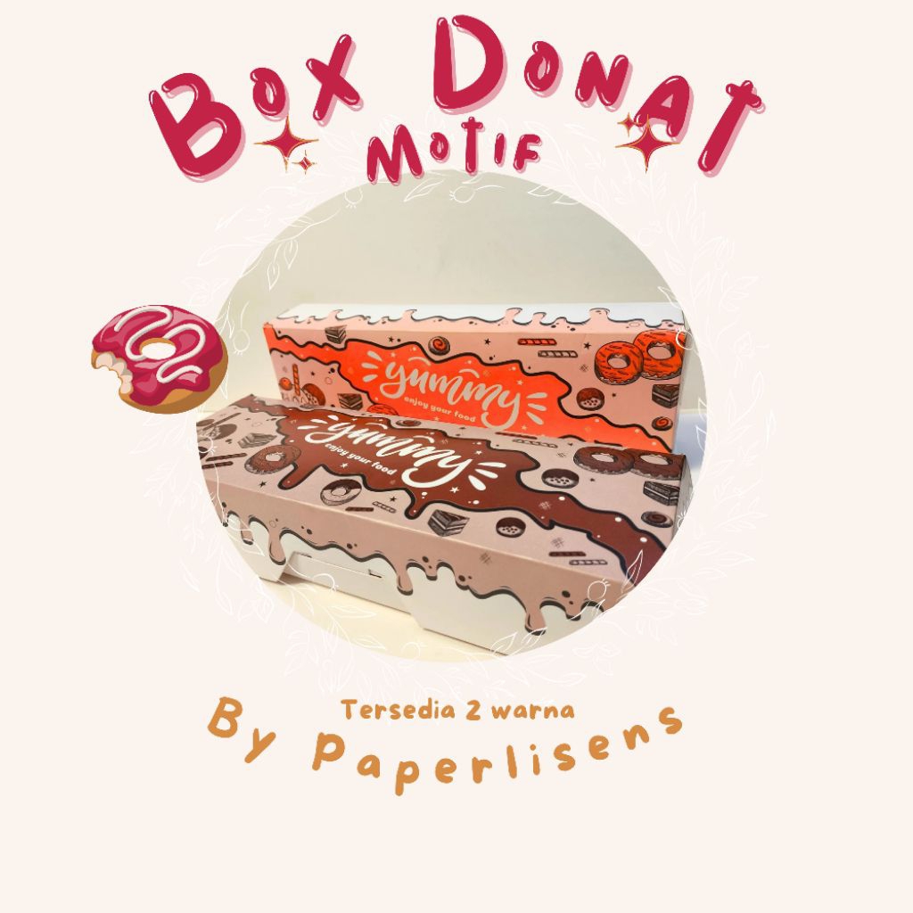 Jual Box Donat Motif (LAMINASI) | Box Donat Isi 6 | Box Donat Isi 3 ...