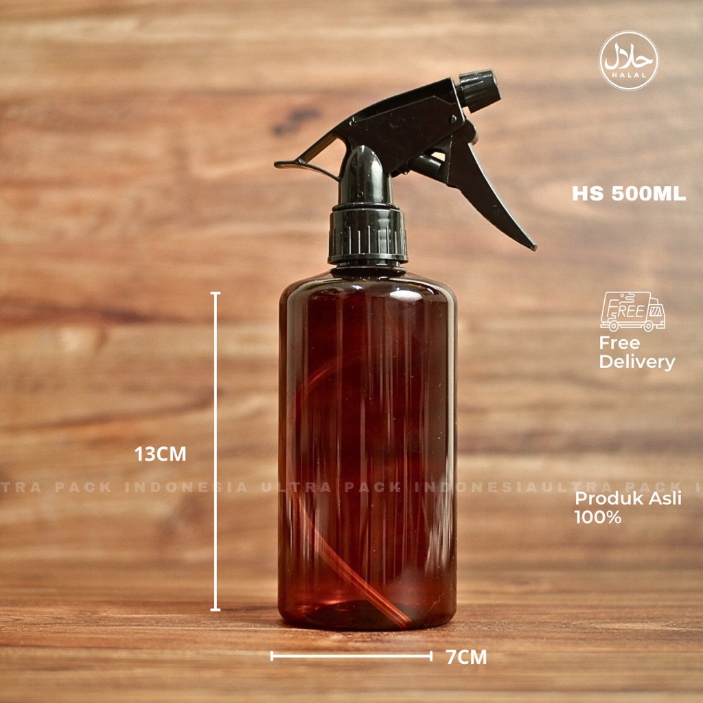 Jual Kemasan Botol Triger Spray Isi Ulang - BOTOL PET HS 500ML AMBER ...