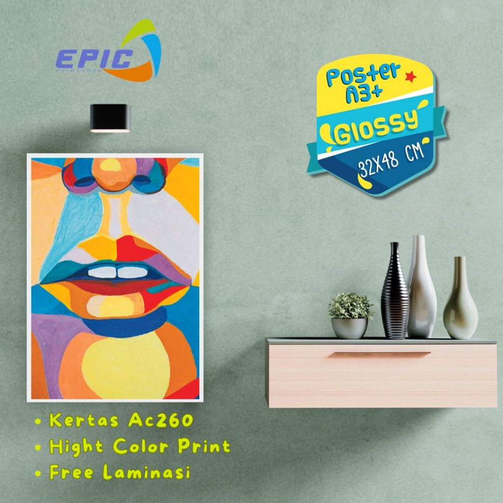 Jual Cetak Poster A3+ Ukuran 48x32cm | Art Carton 260gr / Kertas Akasia ...