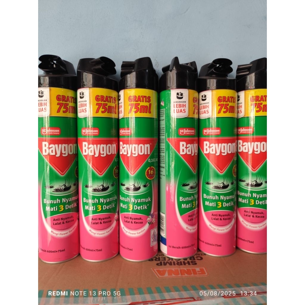 Jual 3PCS] Baygon semprot nyamuk 675ml flower garden | Shopee Indonesia