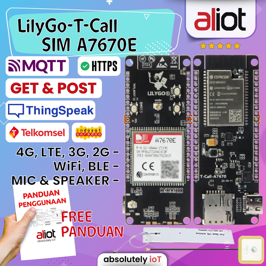 Jual Lilygo SIMA7670E T-Call A7670E lilygo 4G LTE Module ESP32-WROVER-B ...