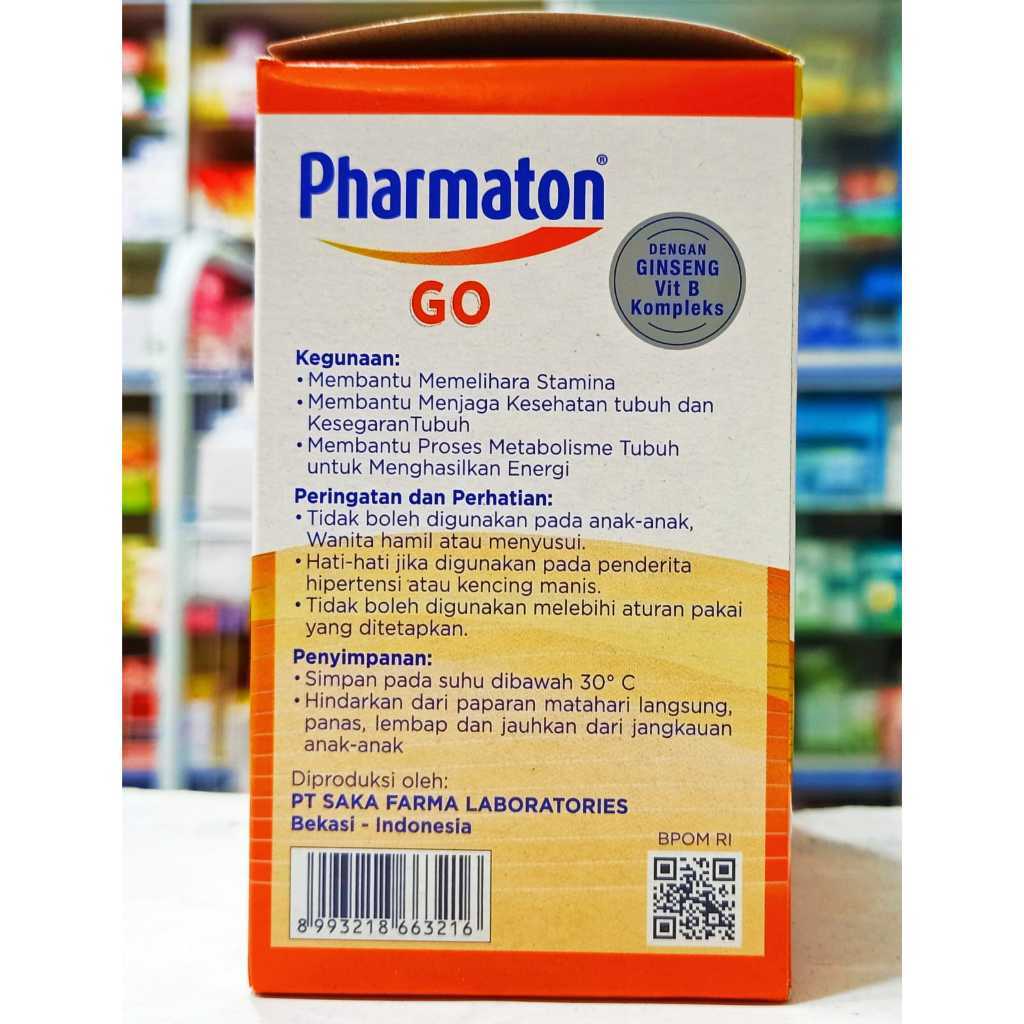 Jual PHARMATON GO 𝟏 𝐊𝐎𝐓𝐀𝐊 𝐈𝐒𝐈 𝟔𝟎 𝐊𝐀𝐏𝐋𝐄𝐓 - Memelihara Stamina dan ...