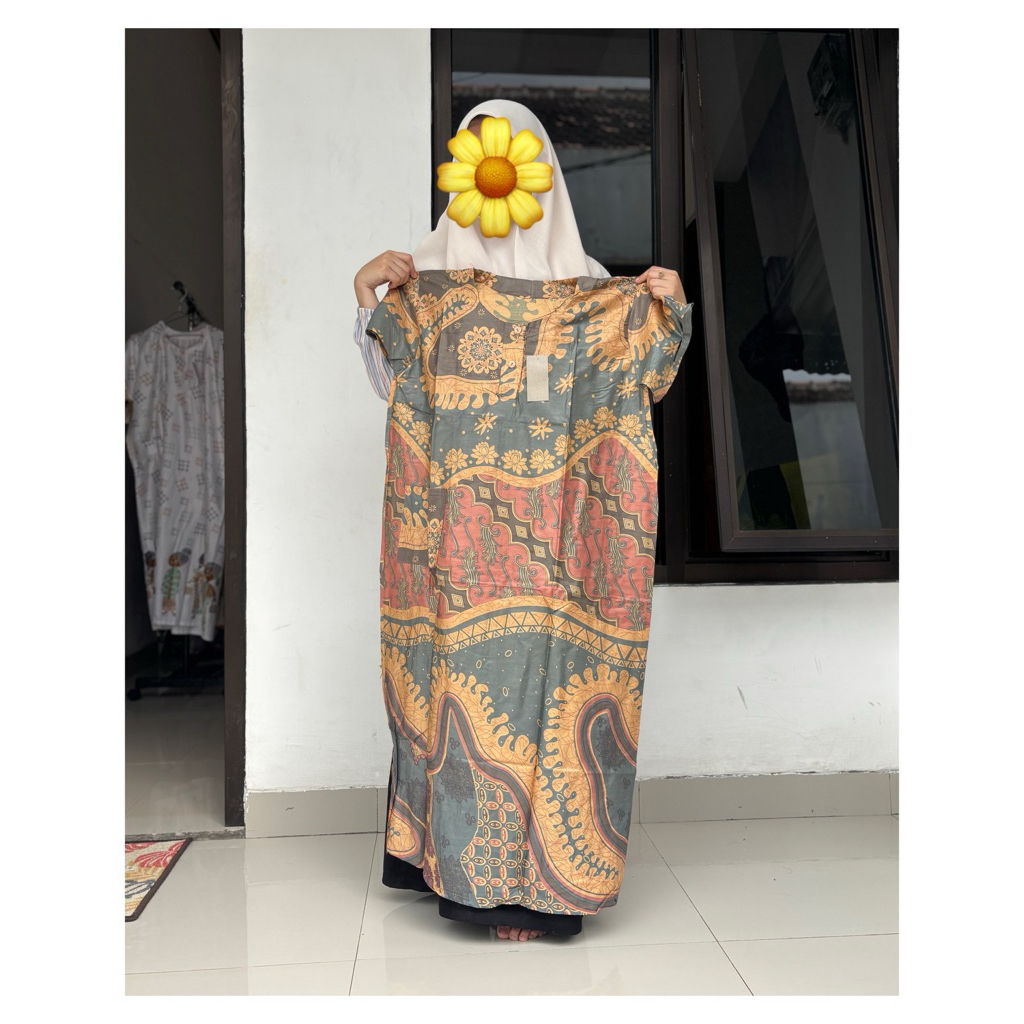 Jual Daster Rayon (Batik Abu Orange) | Shopee Indonesia