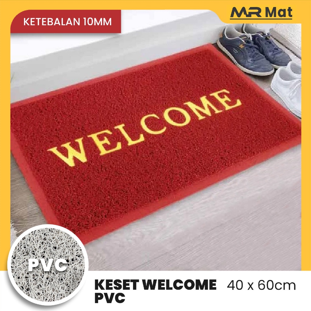 Jual MR MAT Keset Welcome 40x60cm Tebal 10mm Keset Lantai PVC Keset ...