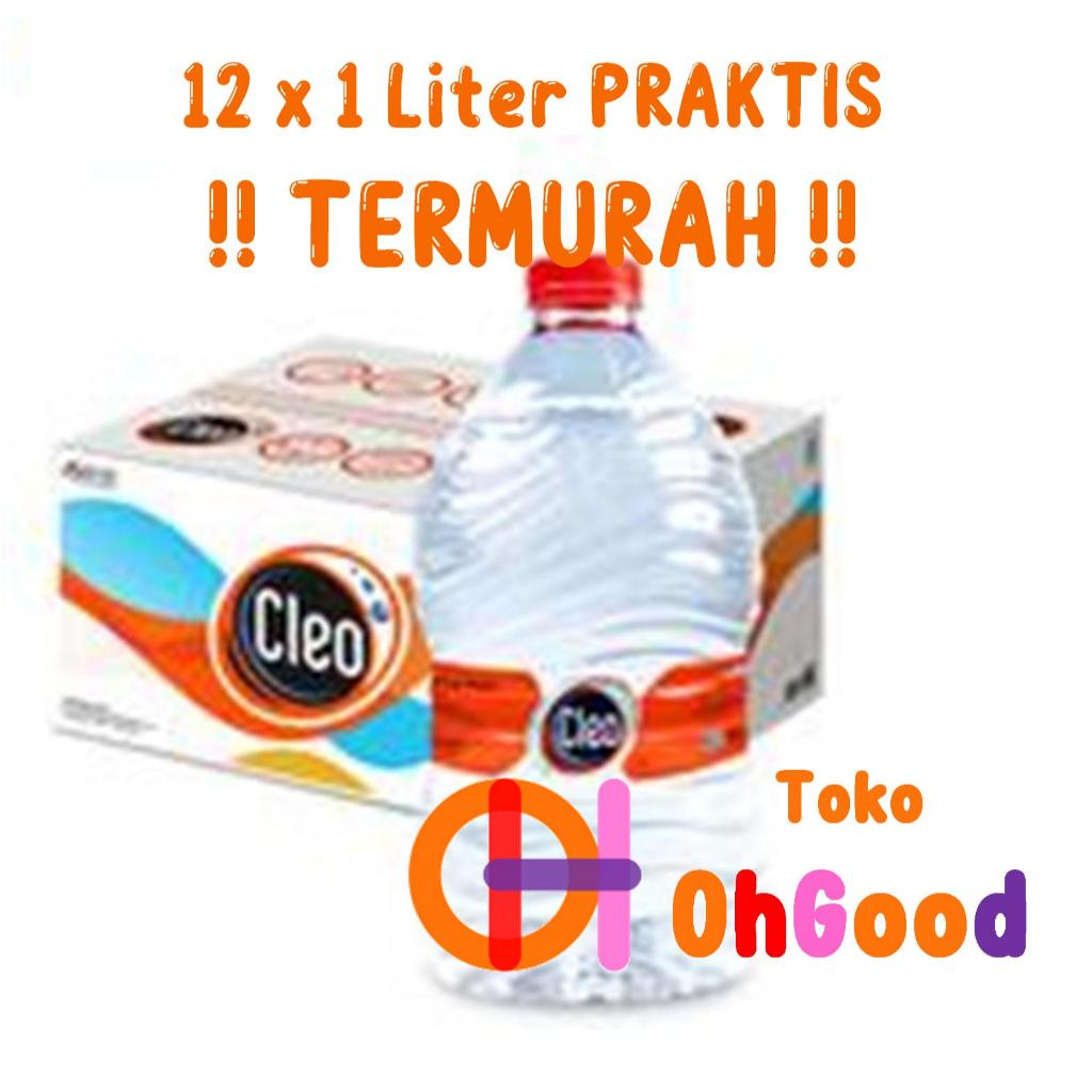 Jual VIRAL!! Air mineral Air Murni Cleo Botol 1 Liter PRAKTIS 1000mL ...