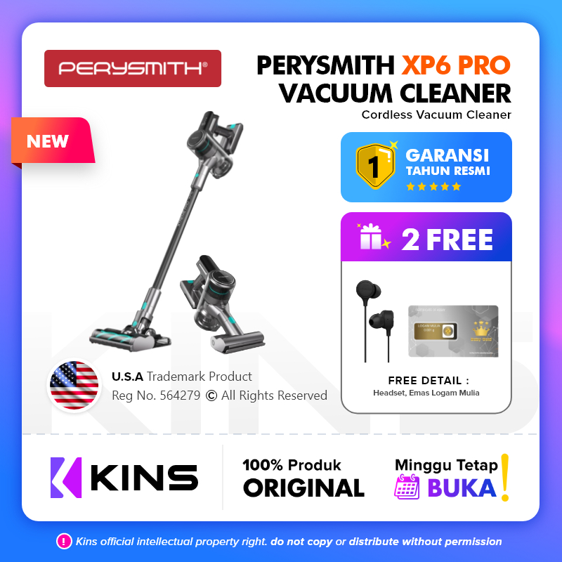 Jual PerySmith XP6 Pro Cordless Vacuum Cleaner Portable Penyedot Debu ...