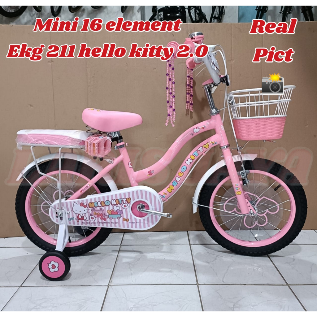 Jual Sepeda Anak Perempuan Mini 16 Inch Element Hello Kitty 2.0 EKG-211 ...