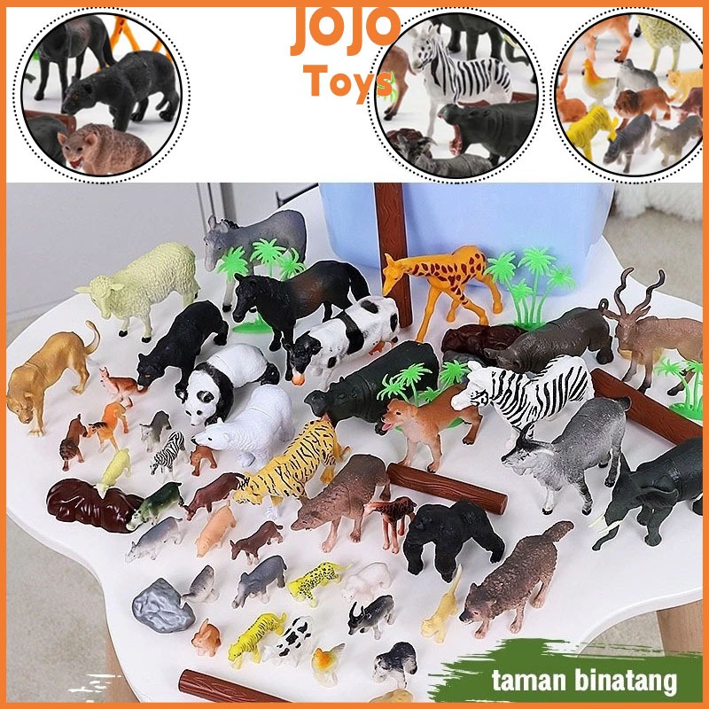 Jual JOJO Mainan 58pcs Figure Hewan Animal Model Toys Figurine ...