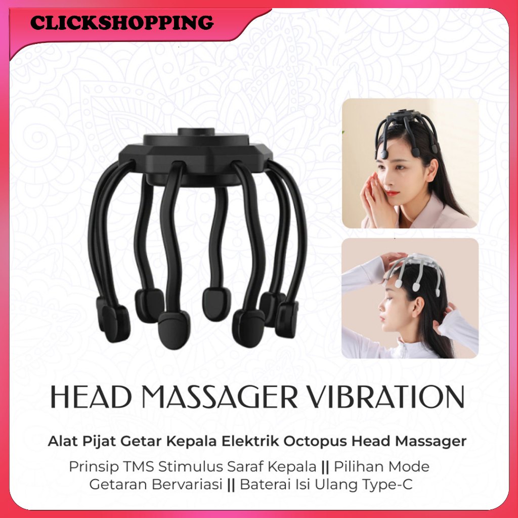 Jual Alat Pijat Getar Kepala Elektrik Octopus Head Listrik Gurita ...