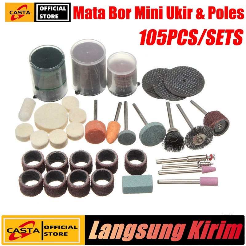 Jual CASTA Mata Bor Mini Poles Tuner 105 Pcs Cuner Porting Mini Cutting ...