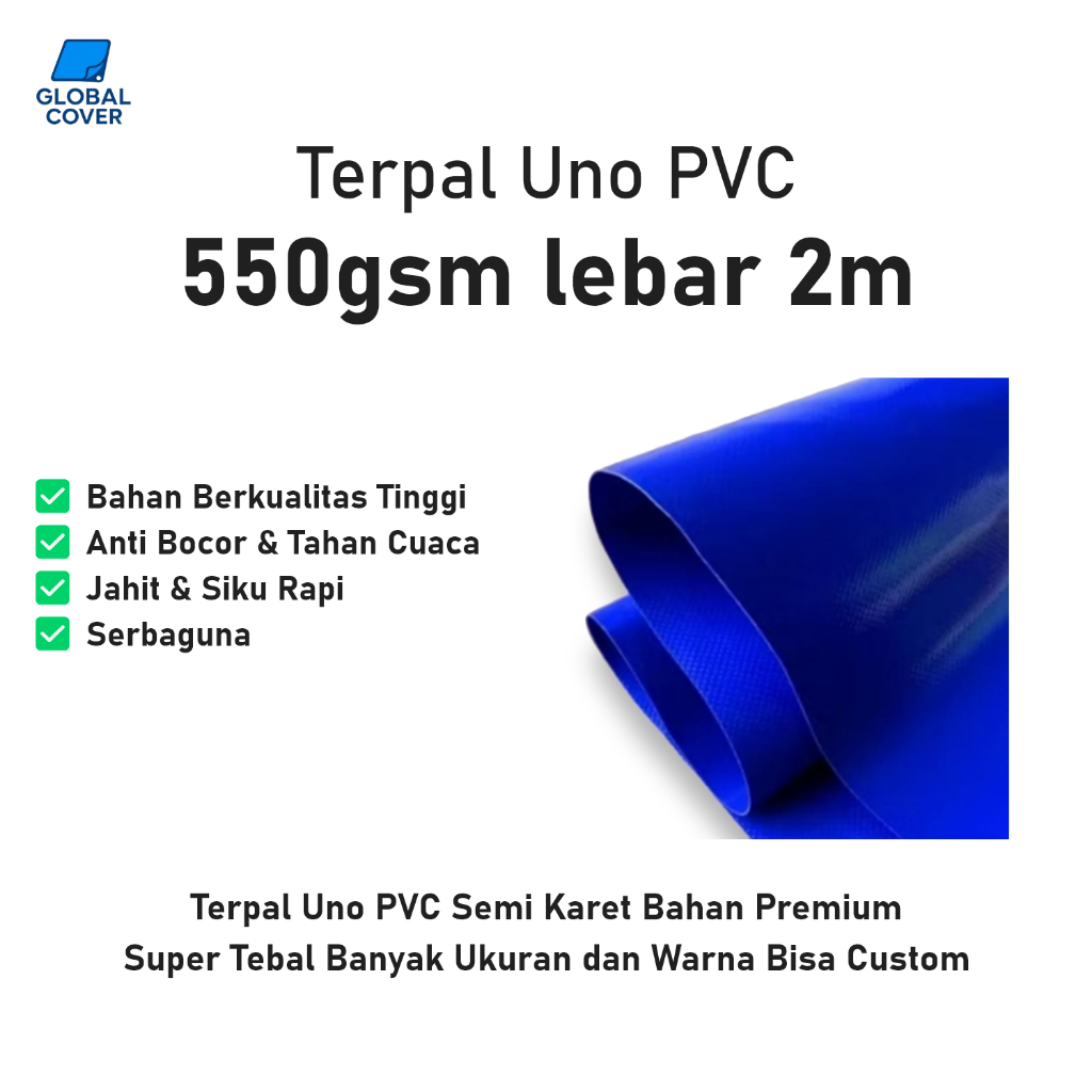 Jual Terpal Uno PVC 500gsm 2m Semi Karet Bahan Premium Super Tebal ...