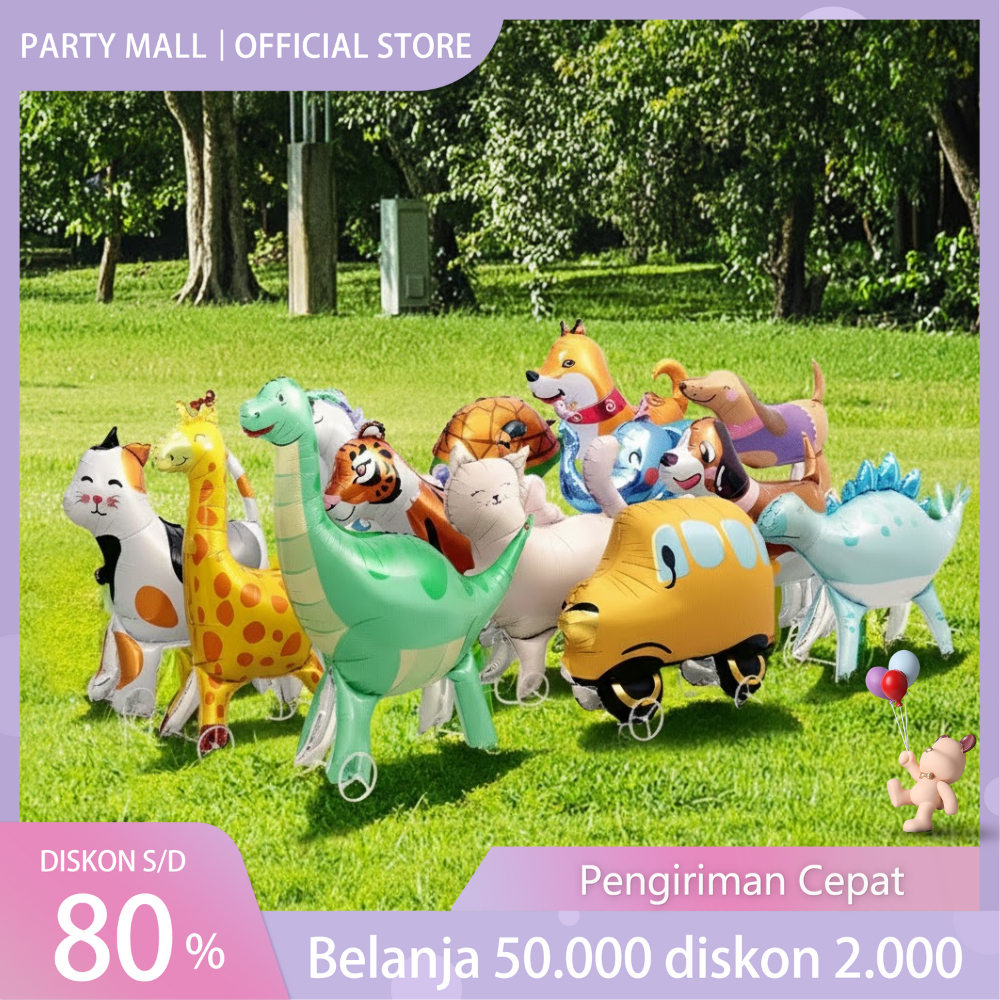 Jual 4D Balon Foil Animal Roda Berdiri Balon Bisa Berjalan Roda ...