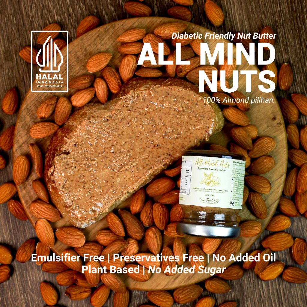 Jual Premium Almond Butter - All Mind Nuts - BEBAS GULA 100% Almond ...