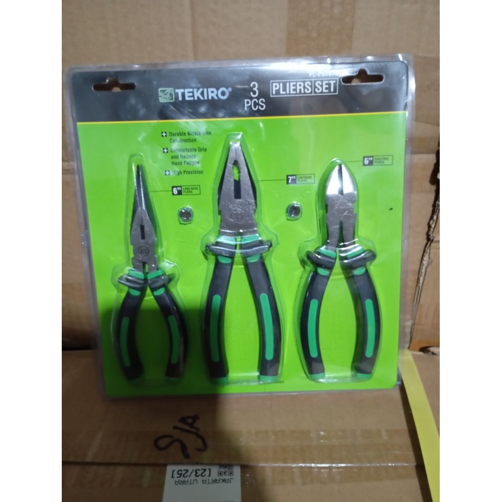 Jual Tekiro Paket Tang Isi 3 Yaitu Tang lancip 6 inch, Tang kombinasi 7 ...