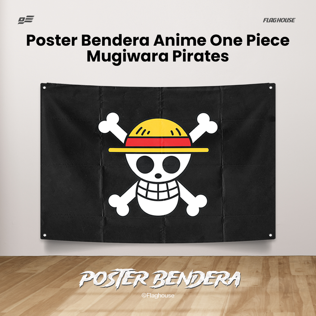 Jual POSTER BENDERA MUGIWARA PIRATES BAJAK LAUT TOPI JERAMI / STRAW HAT ...
