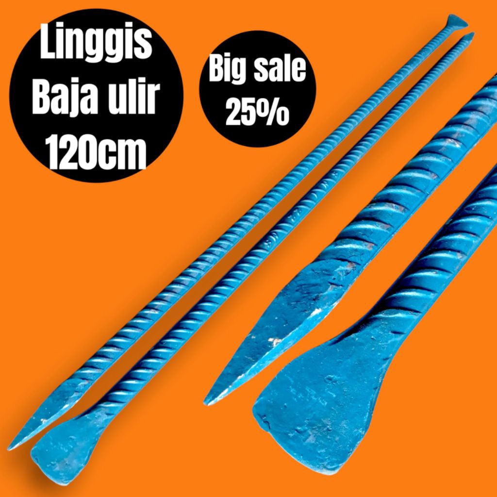 Jual Linggis SUPER JUMBO 120cm / lancip&pipih / baja ulir | Shopee ...