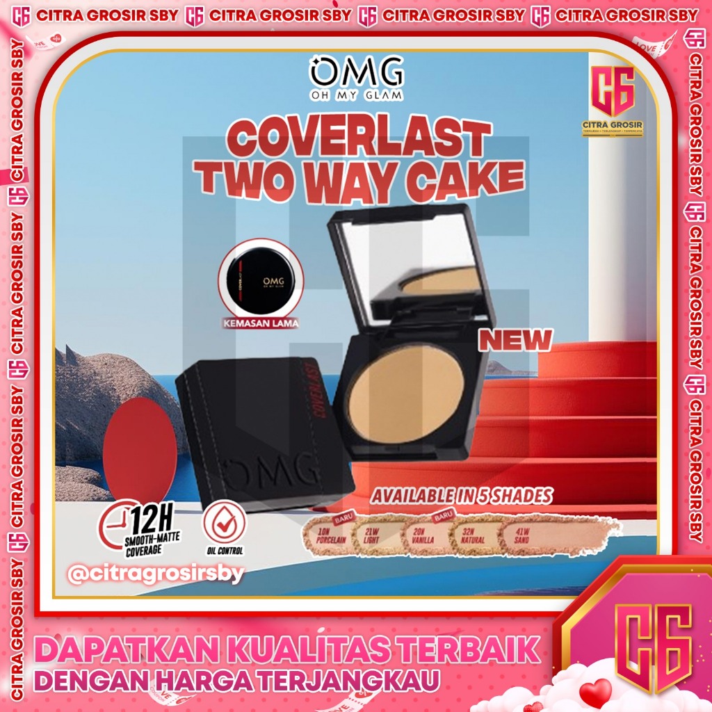 Jual OMG Oh My Glam Coverlast Two Way Cake 12 Gr || Bedak Padat Kontrol ...