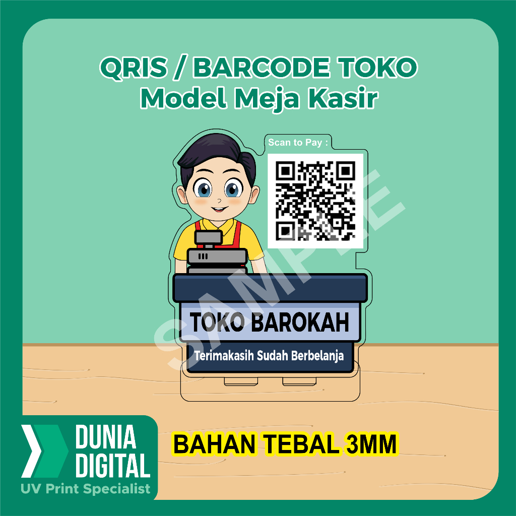 Jual QRIS / BARCODE SCAN TOKO Model Meja Kasir | Shopee Indonesia
