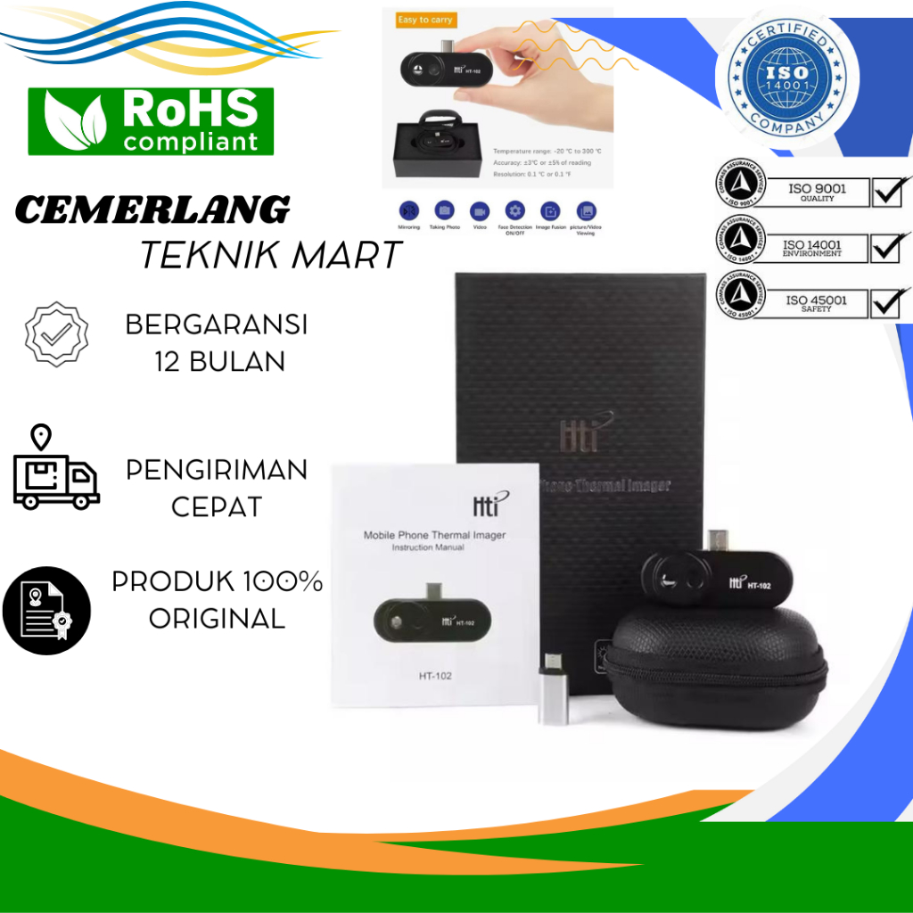 Jual HTI HT-102 HTI HT-102 32*32 IR Resolution Thermal Imager for Mobile Phone Industrial Floor ...