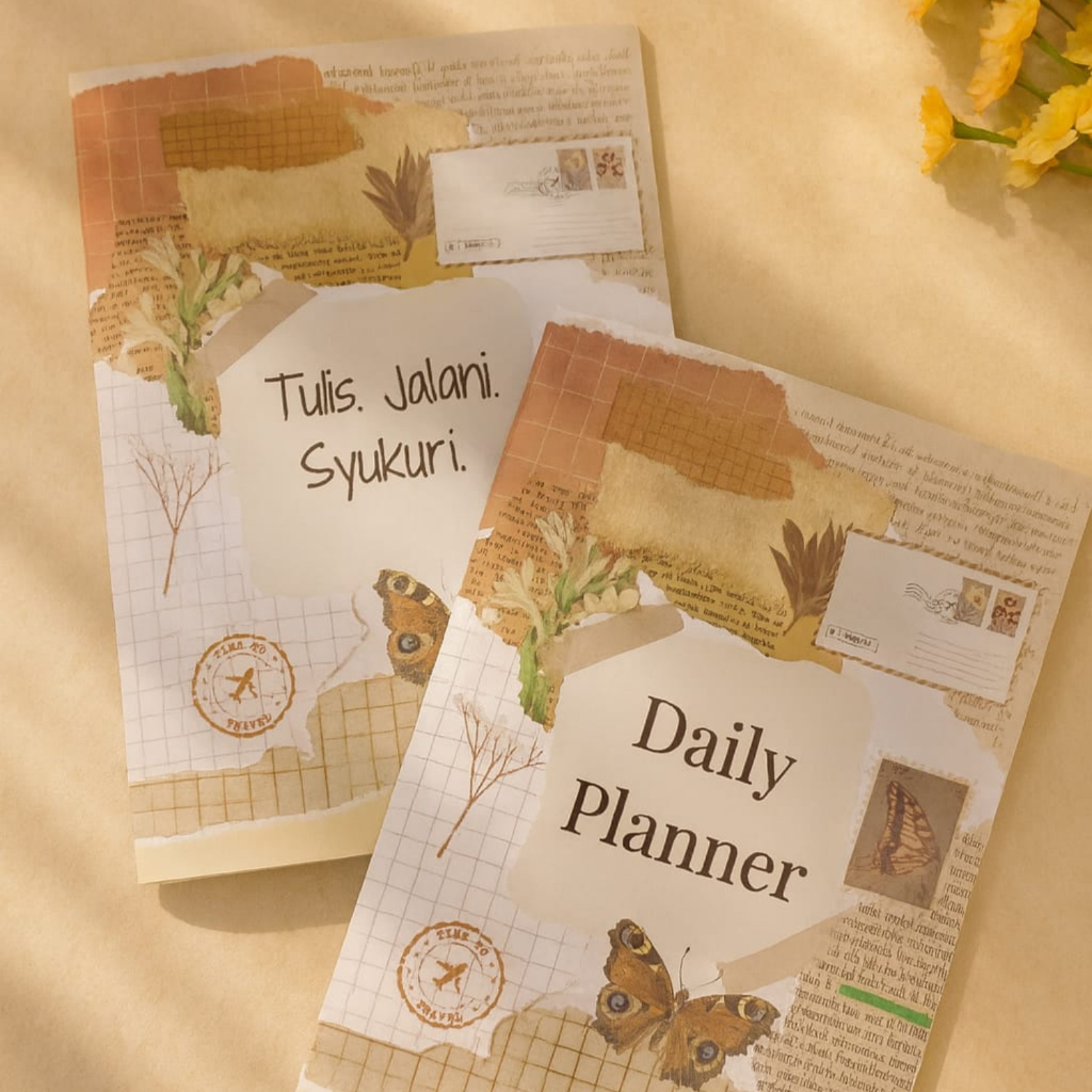 Jual Buku Daily Planner Aesthetic Retro A5 – Buku Planner Harian Murah ...