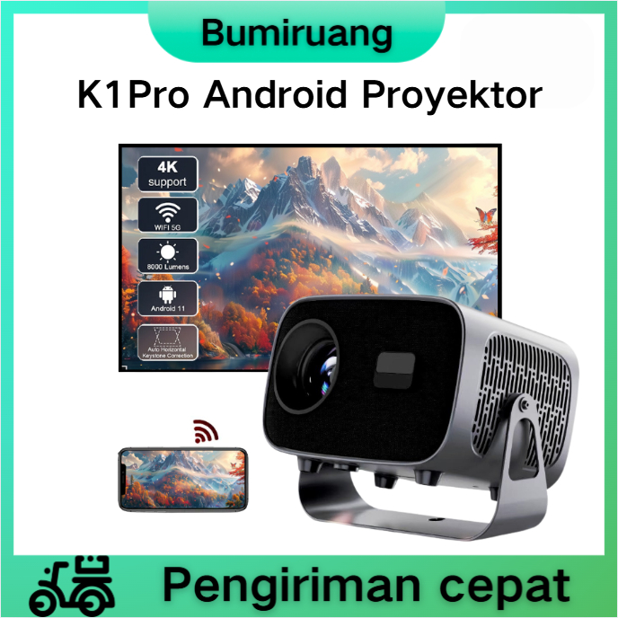 Jual BUMIRUANG K1Pro Proyektor Android 200ANSI 1080P Proyektor Android ...