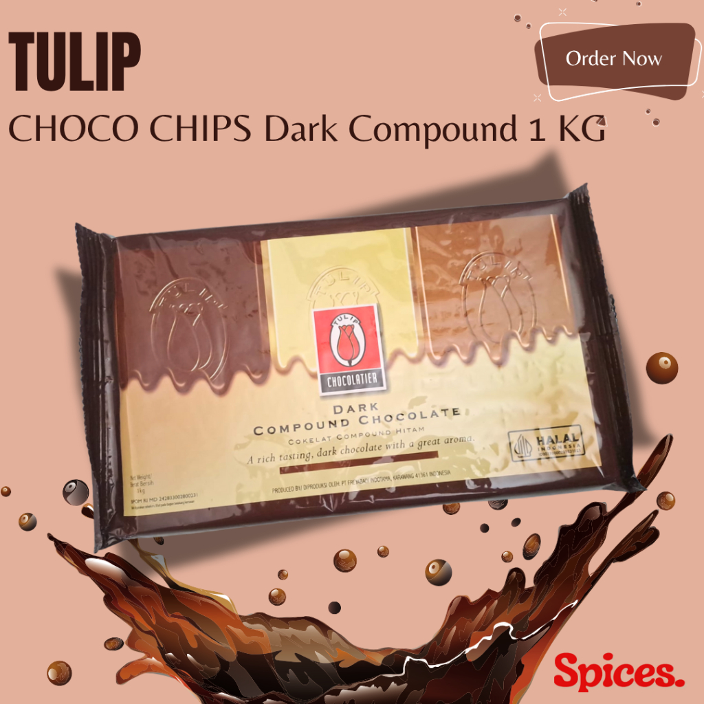Jual Tulip Choco Chips Dark Compound 1kg | Shopee Indonesia
