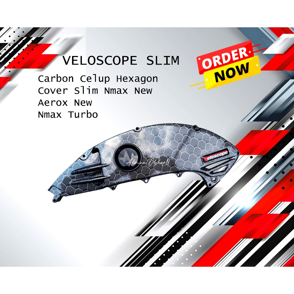 Jual VELOSCOPE CARBON CELUP HEXAGON AKRILIK DETAK SLIM NMAX NEW, AEROX ...