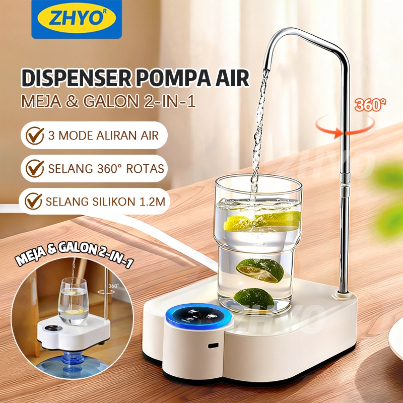 Jual ZHYO Pompa Air Nirkabel Meja & Galon 2-in-1 dengan Nampan – 3 Mode ...