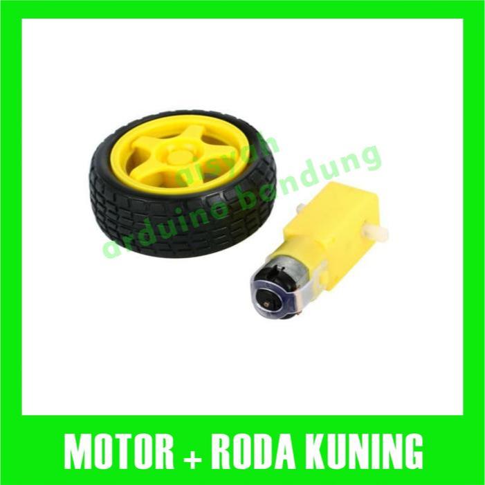 Jual Motor DC Gearbox + Roda Robot Motor DC Motor Gearbox Kuning ...