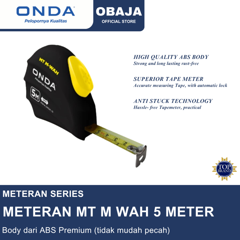 Jual Onda Meteran MT M Wah 5 Meter / Meteran 5 Meter MT M Wah Onda ...