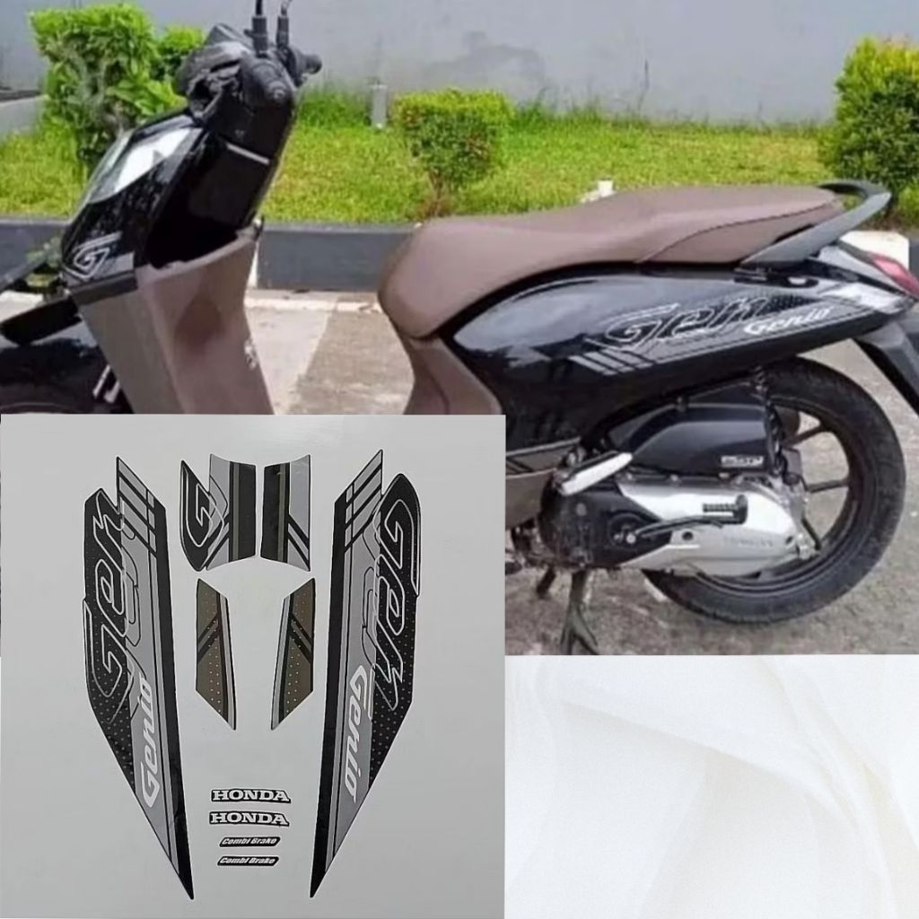 Jual Stiker Striping Lis Body Motor Genio 2021 Hitam coklat | Shopee ...
