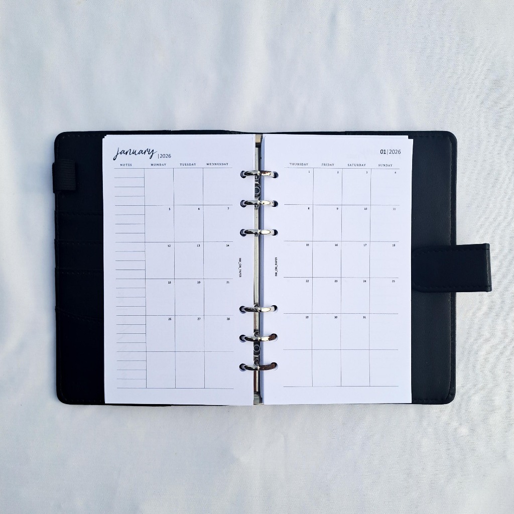 Jual A6 - Planner 2026, Binder A6, Monthly Planner by INK_ON_PAPER ...