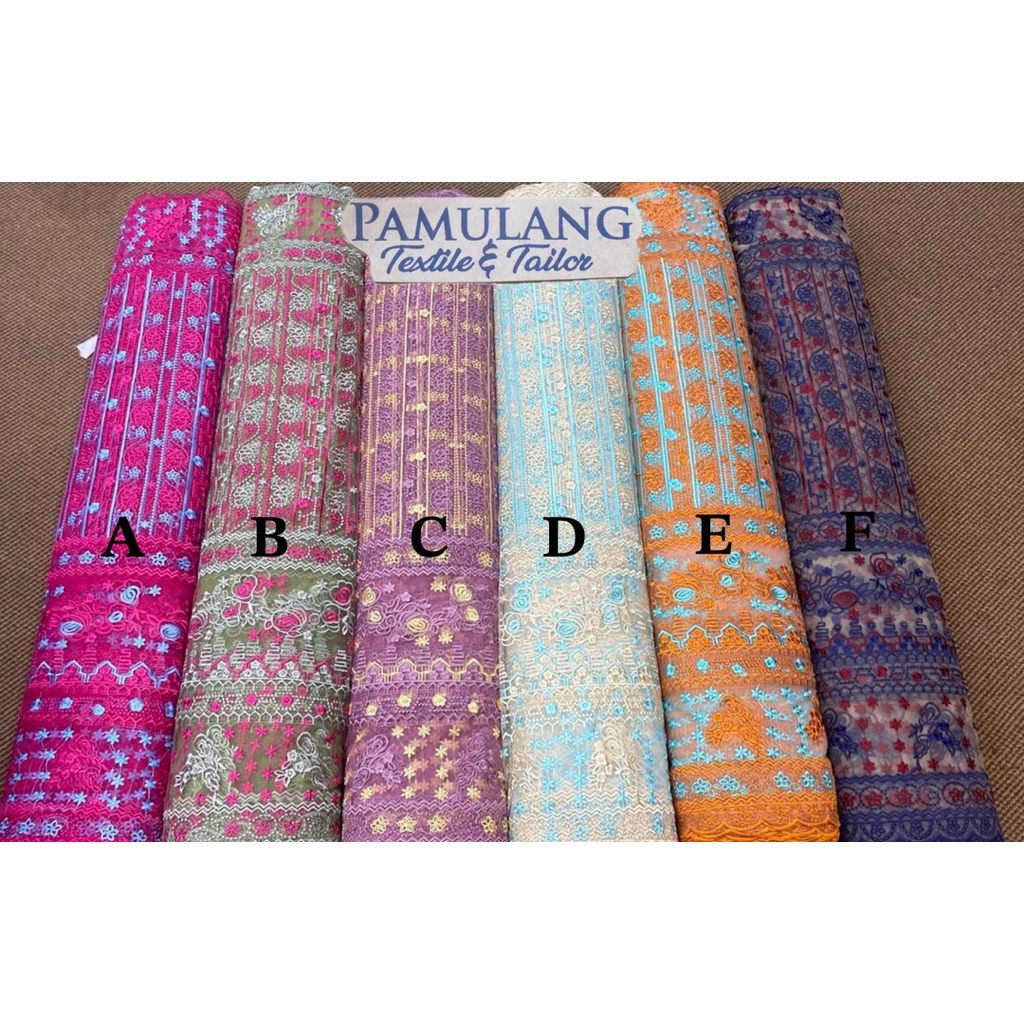 Jual KAIN TILLE EMBROIDERY || Harga Per Setengah Meter (50 cm) | Shopee ...