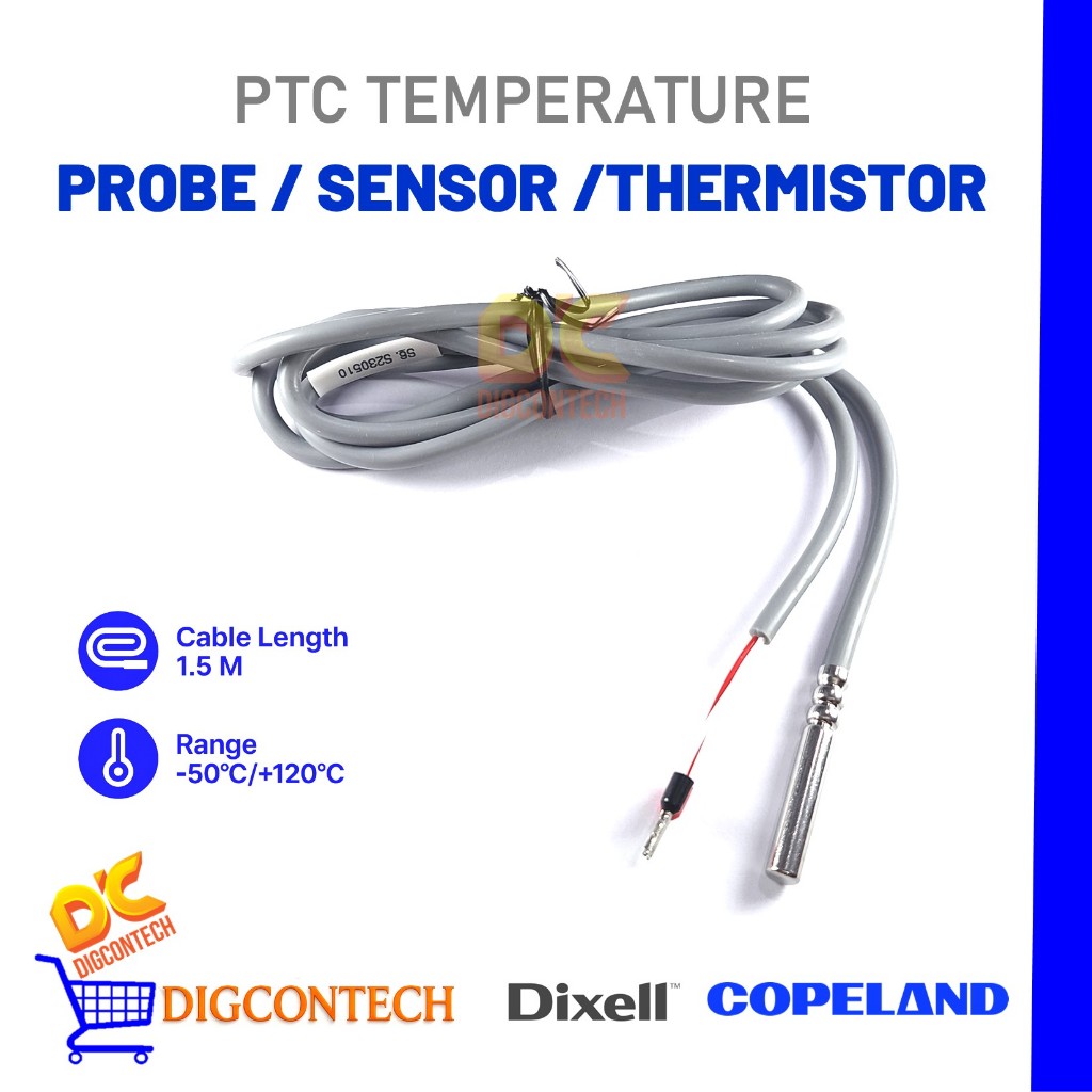 Jual PTC sensor probe thermistor 1.5 M abu abu Dixell Copeland | Shopee ...