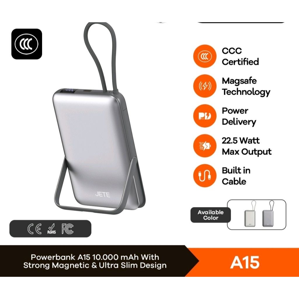 Jual Sertifikat CCC FLIGHT FRIENDLY JETE A15 Powerbank Wireless ...