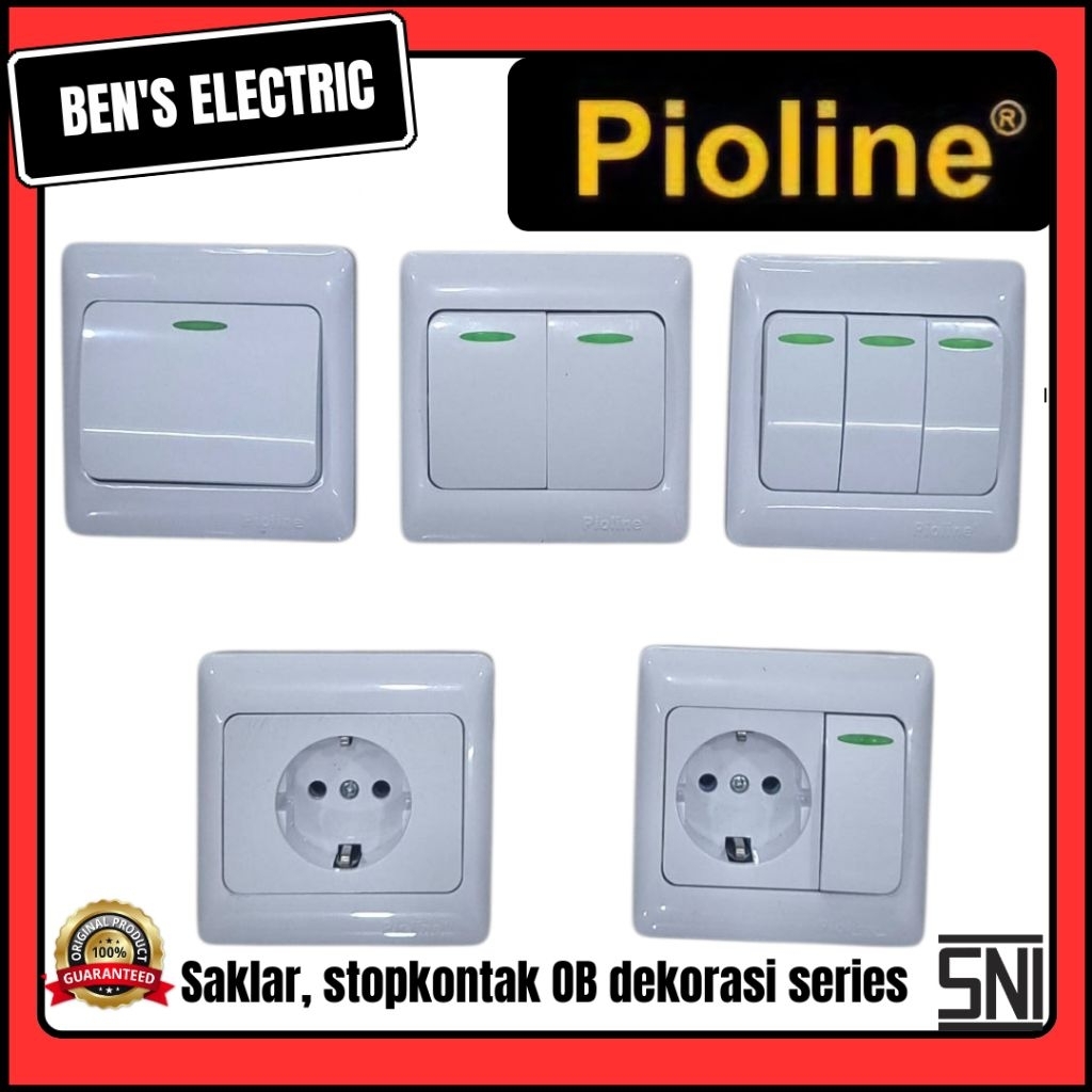 Jual Pioline saklar stopkontak / stop kontak decor series OB tempel ...