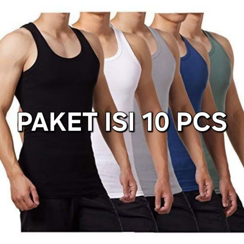 Jual Singlet Pria Isi 10 Pcs Termurah Dalaman Pria Dewasa Kaos Dalam ...