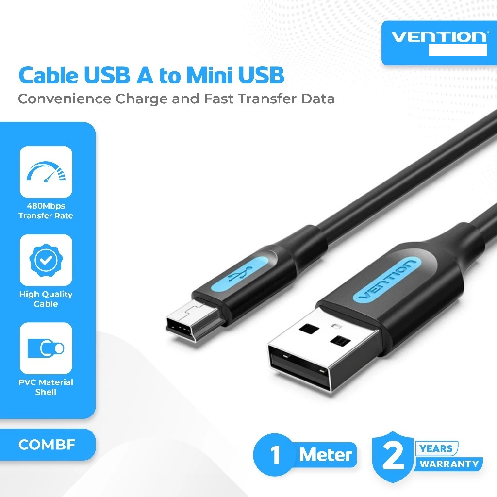 Jual VENTION COMBF Kabel Data USB 2.0 to Mini USB TYPE B 5 Pin For ...