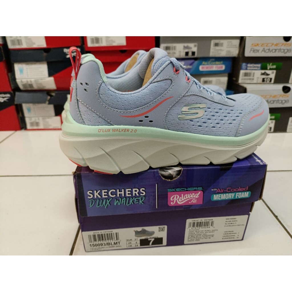 Jual Skechers Dlux Walker 150093/BLMT Running shoes ( blue multi ...